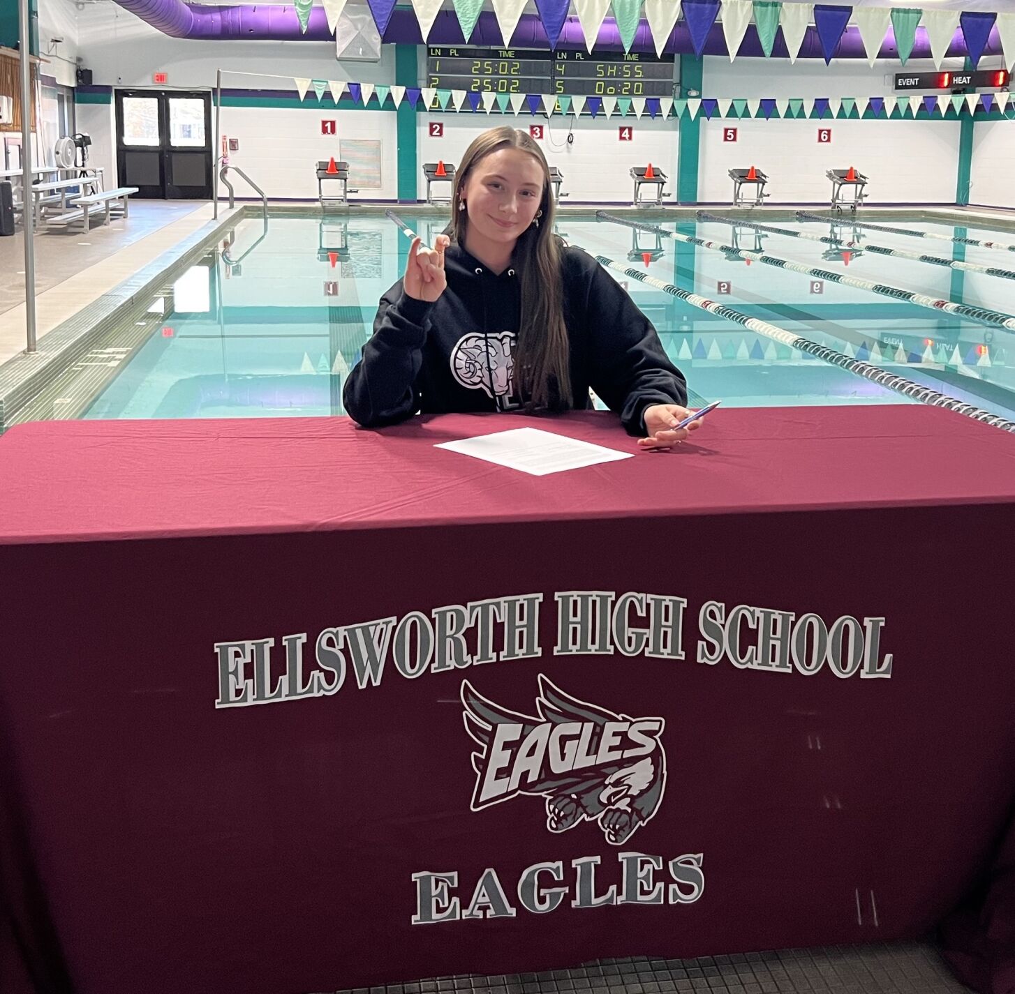 High school swimming: Ellsworth's Montgomery sets another school record ...