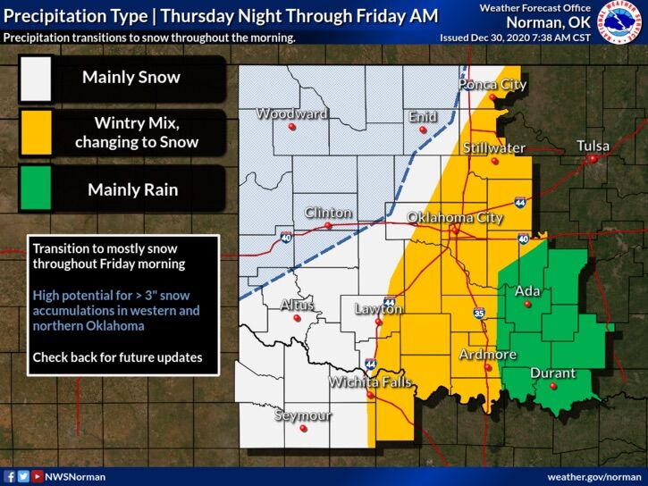 NWS: 2-4 inches of snow possible Thursday, Friday in Enid area | Local ...