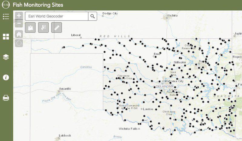Interactive Oklahoma map showcases 13-year fish collection data | News ...