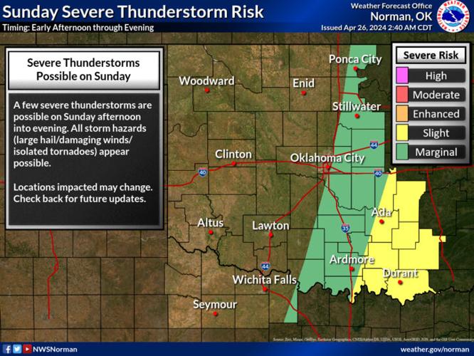 Severe weather forecast for Enid area, much of Oklahoma on Saturday ...