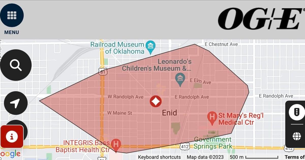 Electricity out to more than 1,300 OG&E customers | News | enidnews.com Electricity out to more than 1,300 OG&E customers | News | enidnews.com