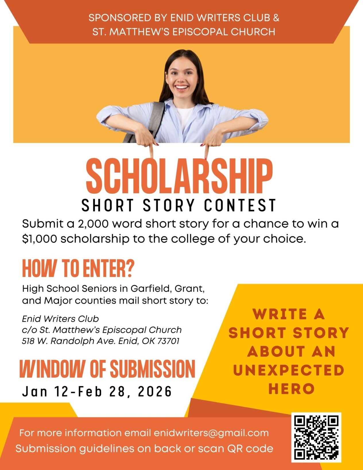 Enid Writers Club's short story contest offers $1,000 scholarship prize ...
