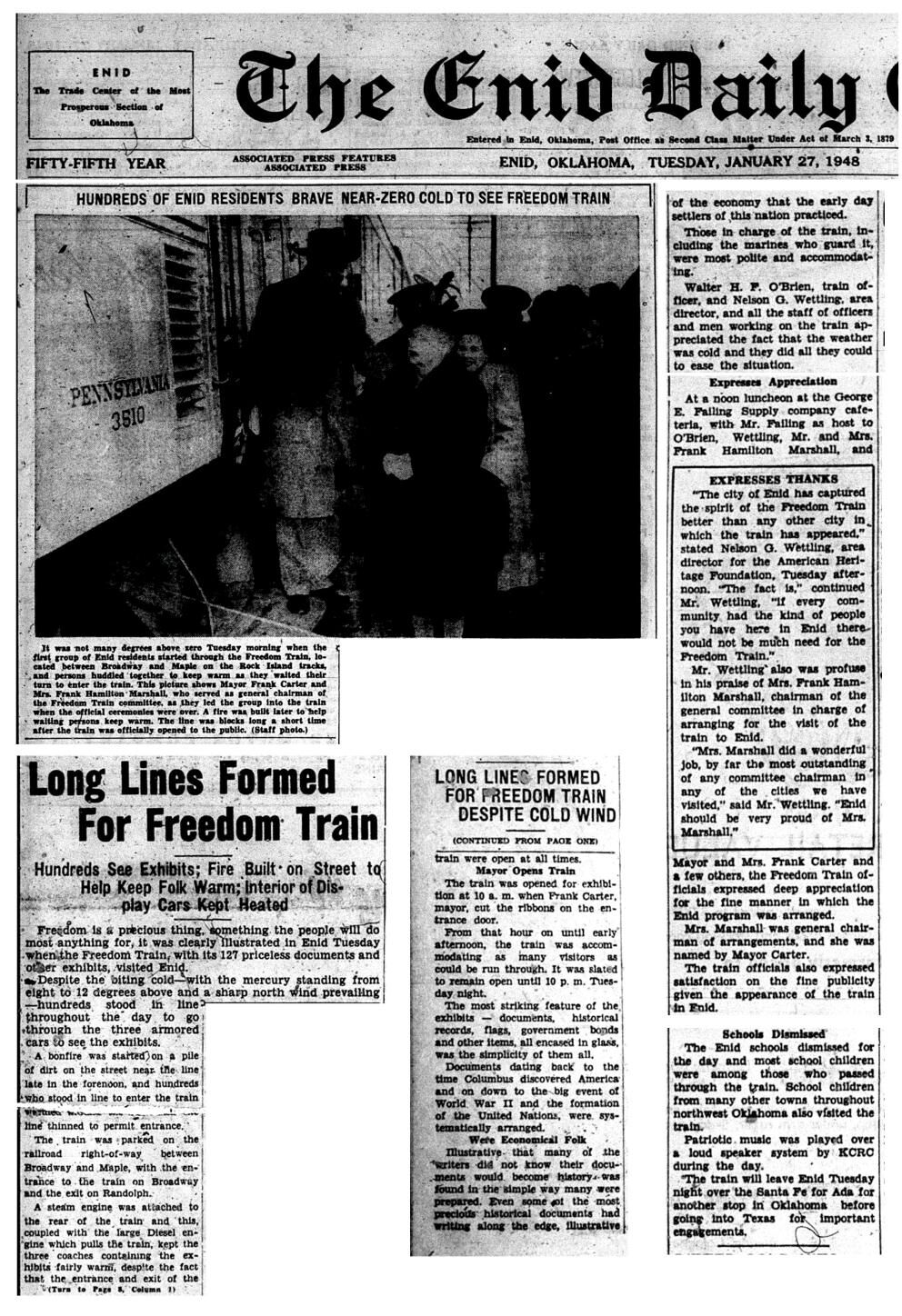 Freedom Train exhibit returns to Enid after nearly 75 years | News ...