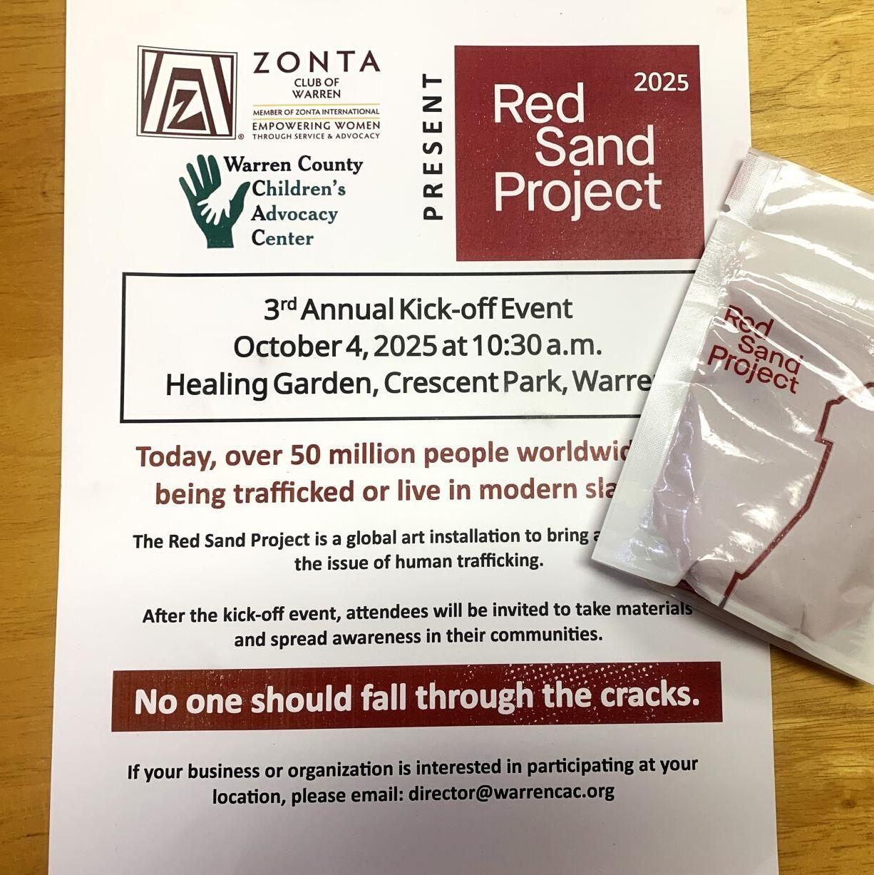 The Red Sand Project Returns to Warren County | News | erienewsnow.com