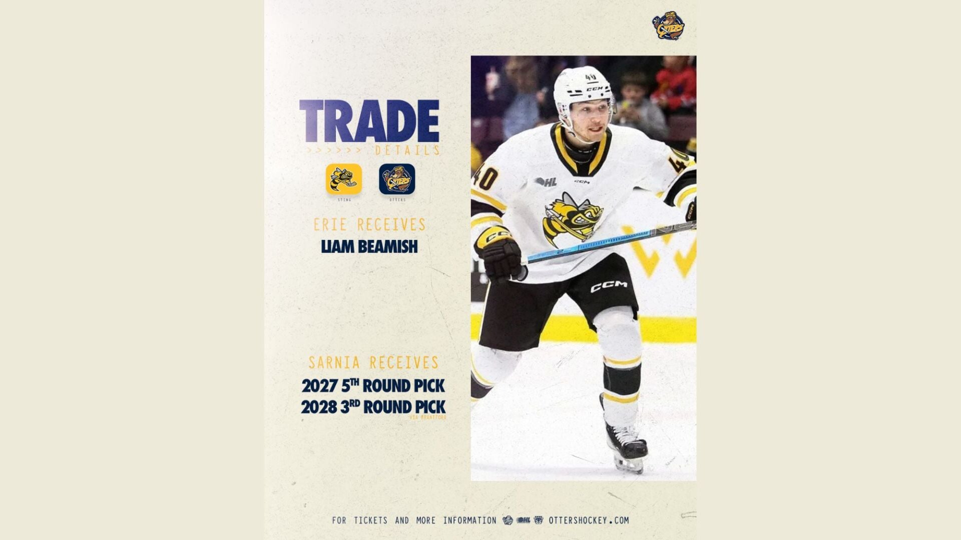 Liam Beamish Acquired by Erie Otters in OHL Trade | Video | erienewsnow.com