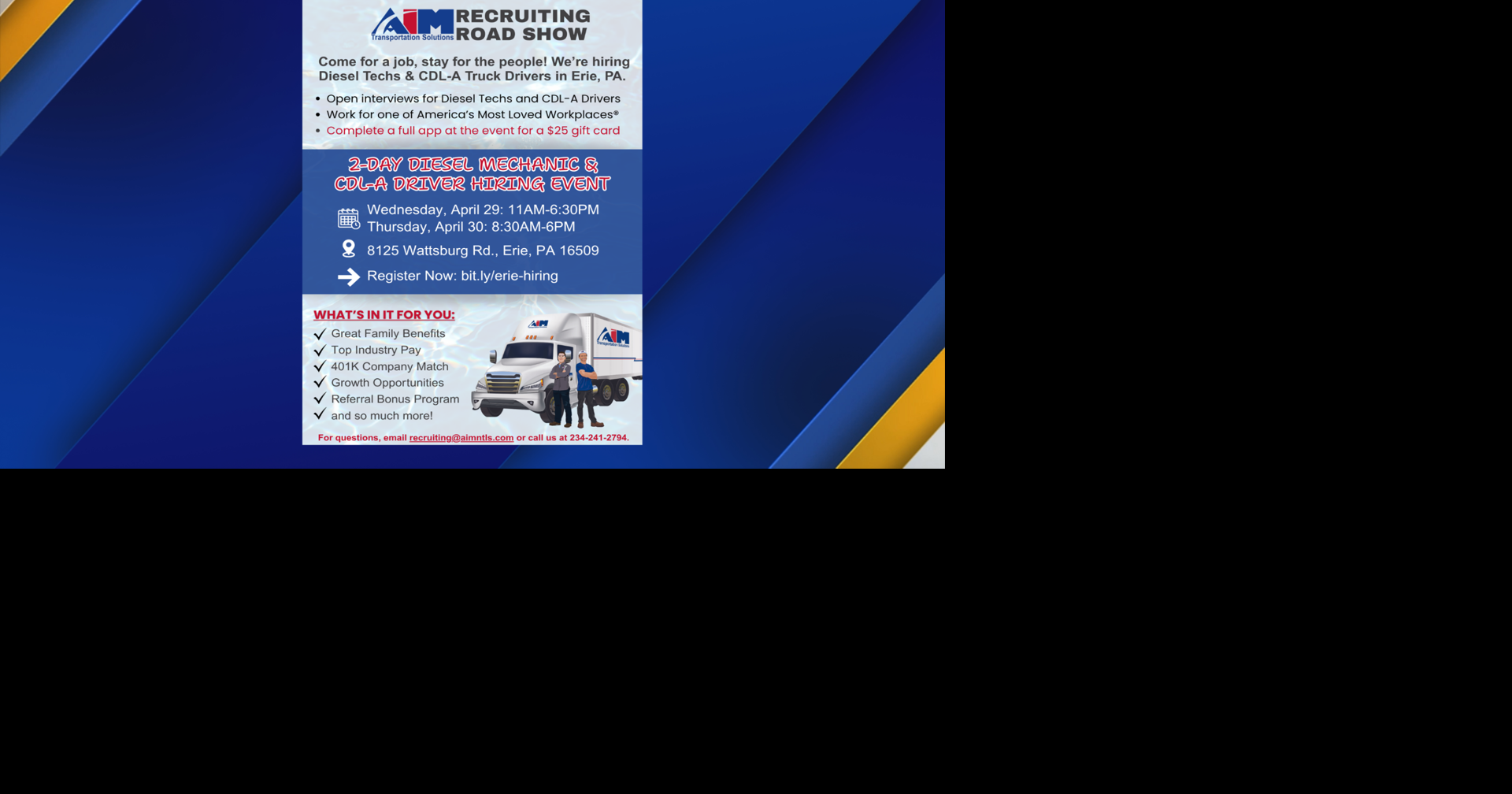 Aim Transportation Hosts Two-Day Hiring Event in Erie | News ...