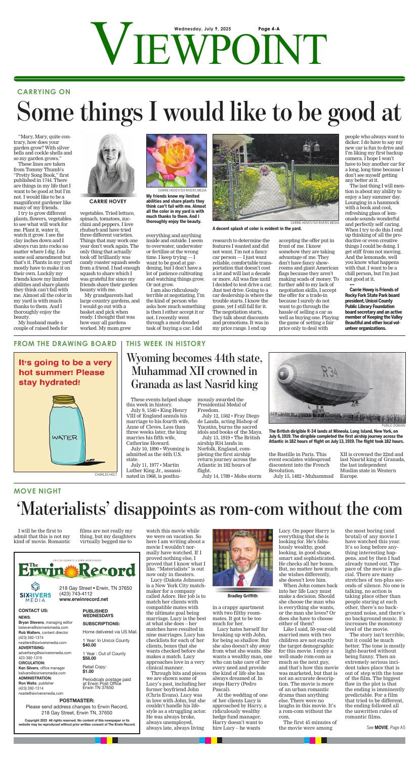 Page A4 | The Erwin Record | erwinrecord.net