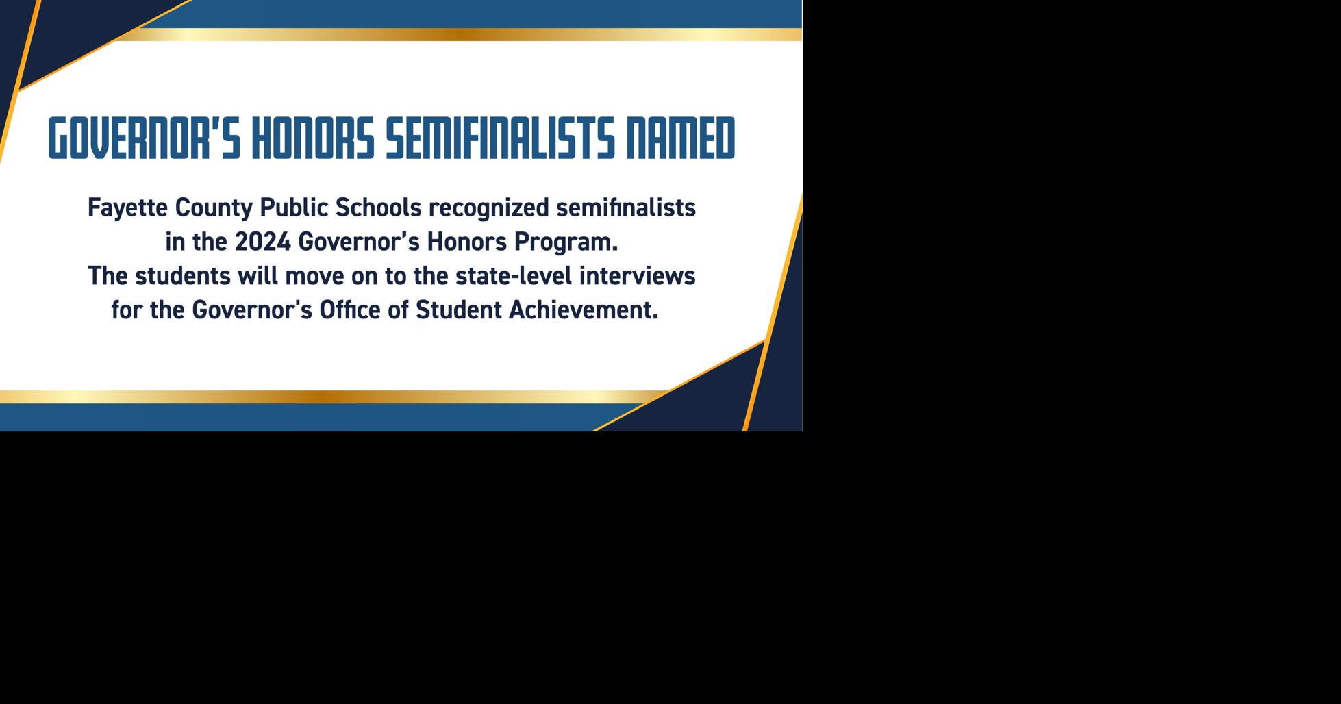 Governor’s Honors Semifinalists Named | School | fayette-news.net