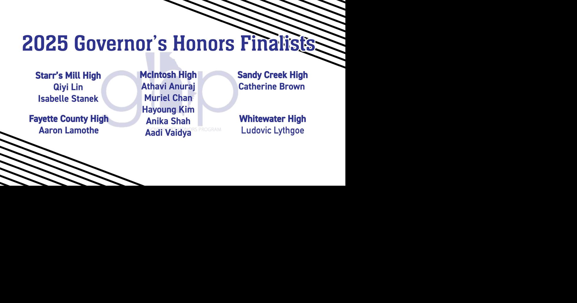 State Finalists Named for ’25 Governor’s Honors Program | School ...
