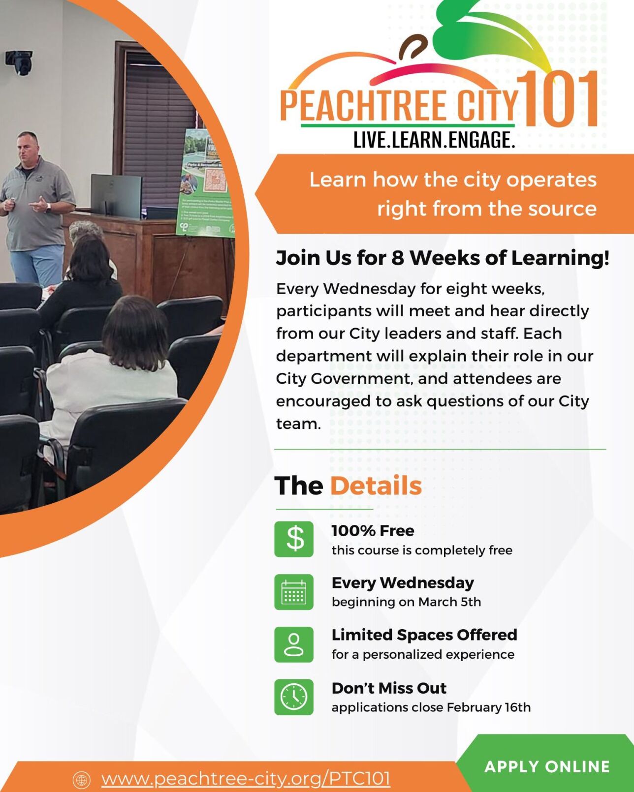 PTC 101 Classes Return March 5 | Meetings and Events | fayette-news.net