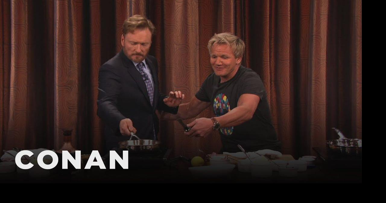 Gordon Ramsay & Conan Cook Shrimp Tacos | CONAN on TBS | | fltimes.com