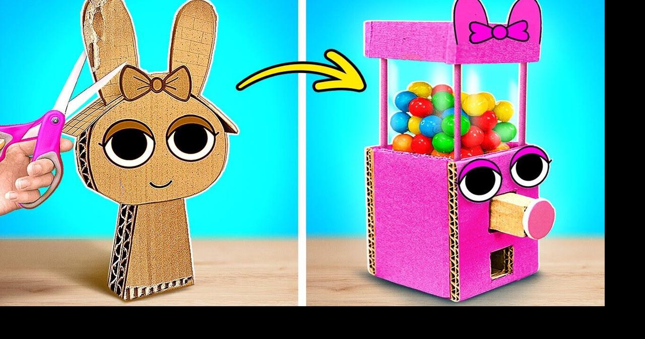 DIY CARDBOARD SPRUNKI CANDY MACHINE 🩷🍬 PAPER CRAFTS FOR YOU | Videos ...
