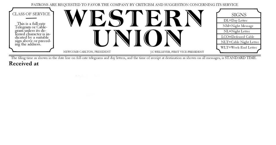 western union receipt template