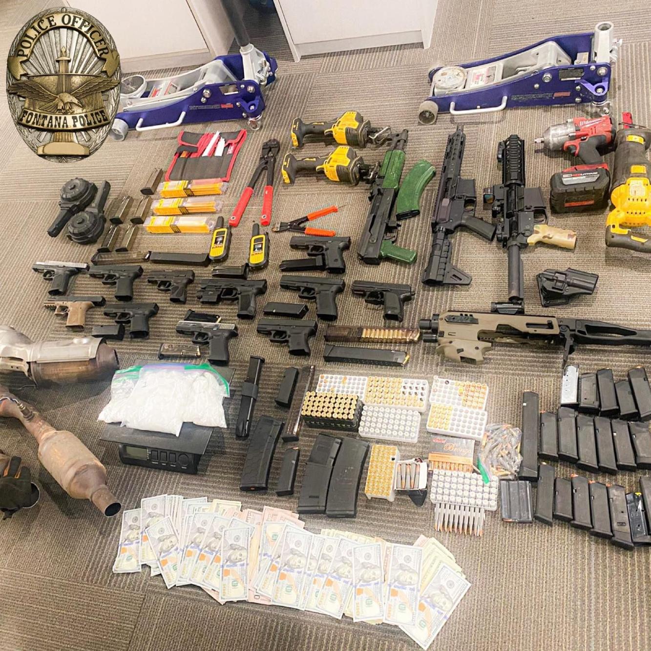 Police confiscate guns, drugs, and catalytic converters following a ...