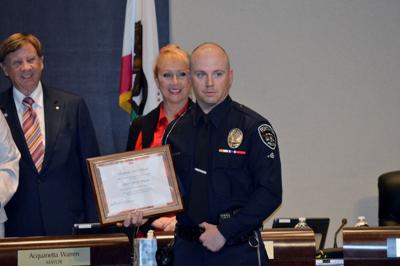 Fontana officer honored for helping to capture armed robbery suspects ...