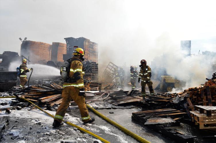 Man suffers burns when fire erupts at pallet yard in Fontana on April 6 ...
