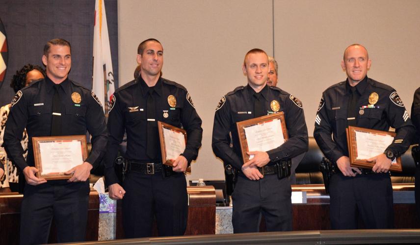 Members of Fontana Police Department's Gang Unit honored for arresting ...