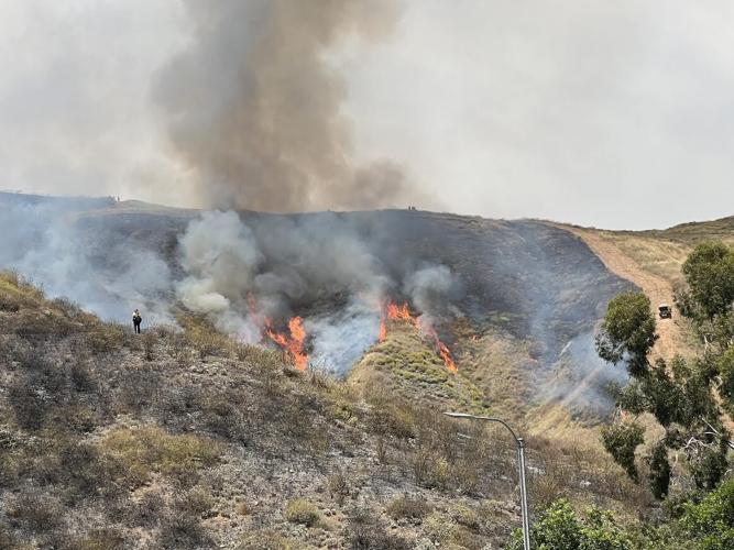 Firefighters extinguish vegetation fire on Little Mountain in San ...