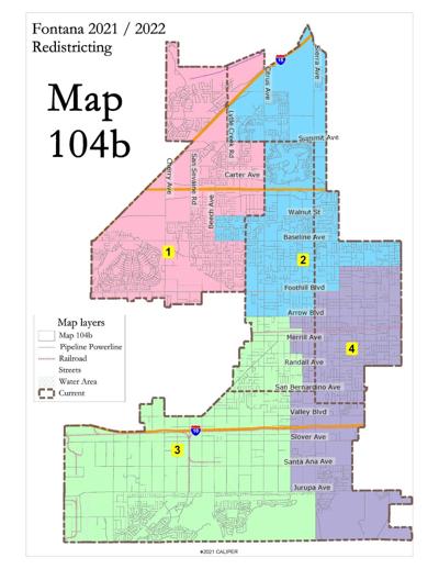 Fontana City Council selects map for redistricting purposes | News ...