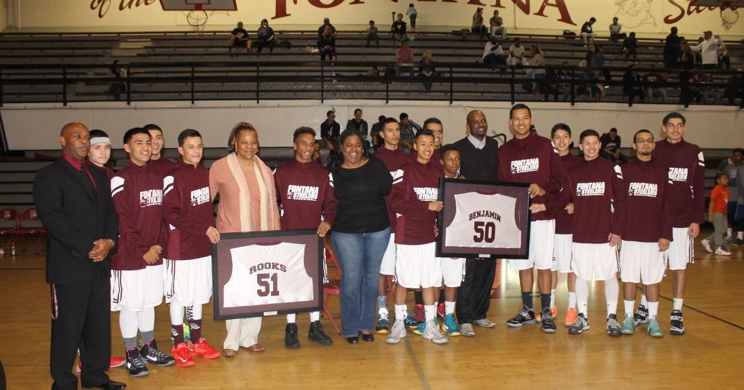 Former NBA players Sean Rooks and Corey Benjamin are honored during ...