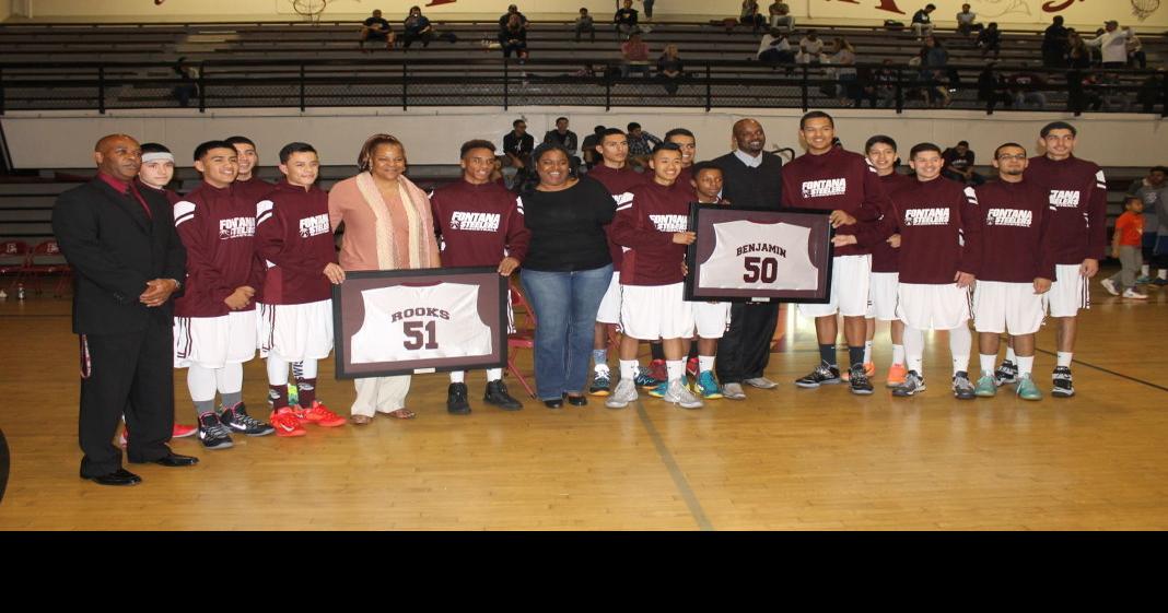 Former NBA players Sean Rooks and Corey Benjamin are honored during ...