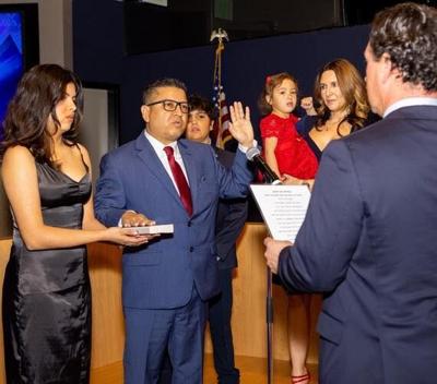 Fontana resident Jesse Armendarez takes the oath to serve as 2nd ...
