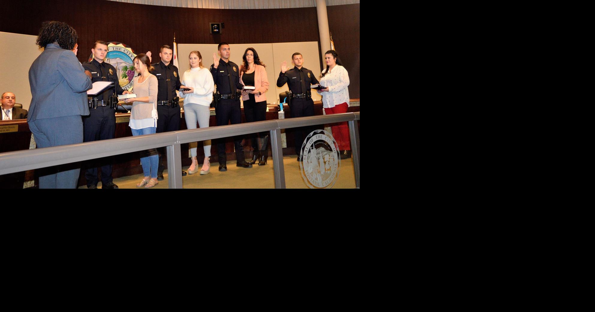 Fontana welcomes four new police officers during ceremony | News ...