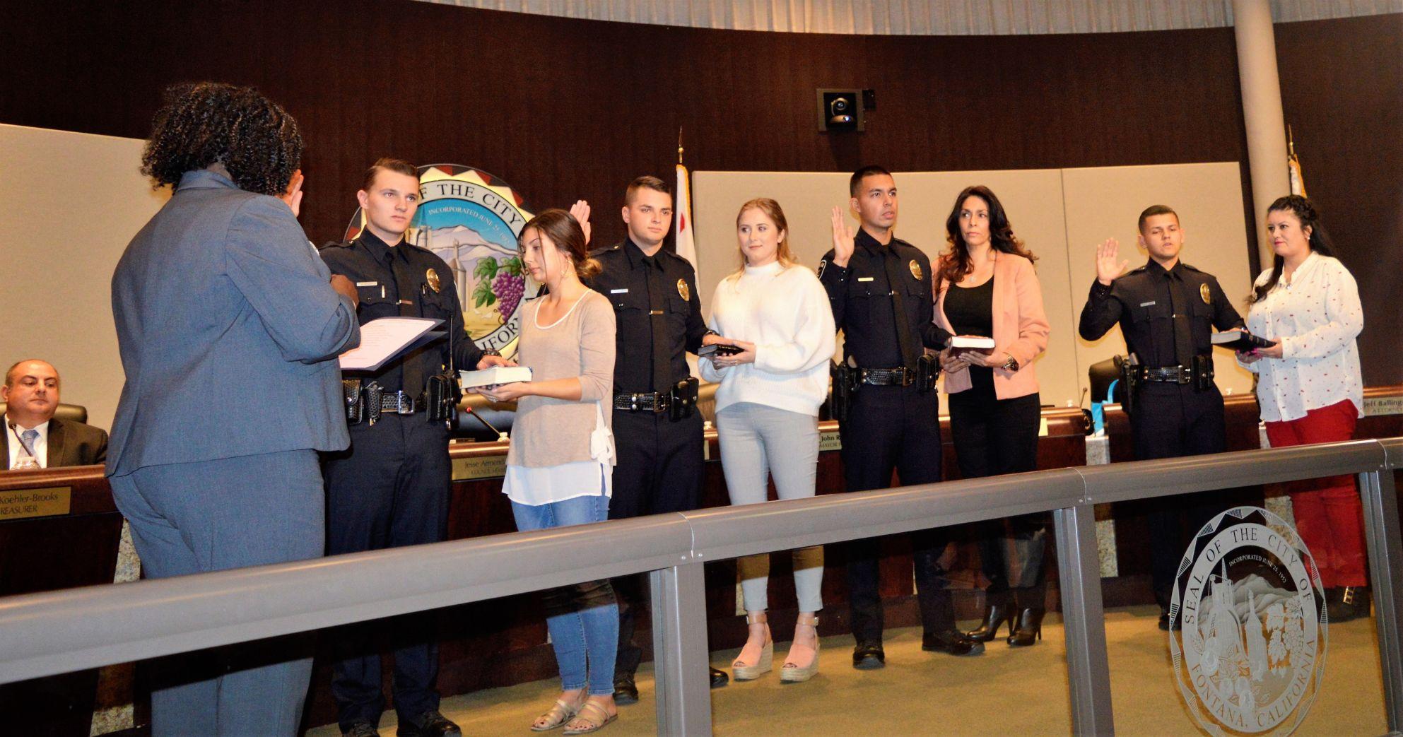 Fontana welcomes four new police officers during ceremony | News ...