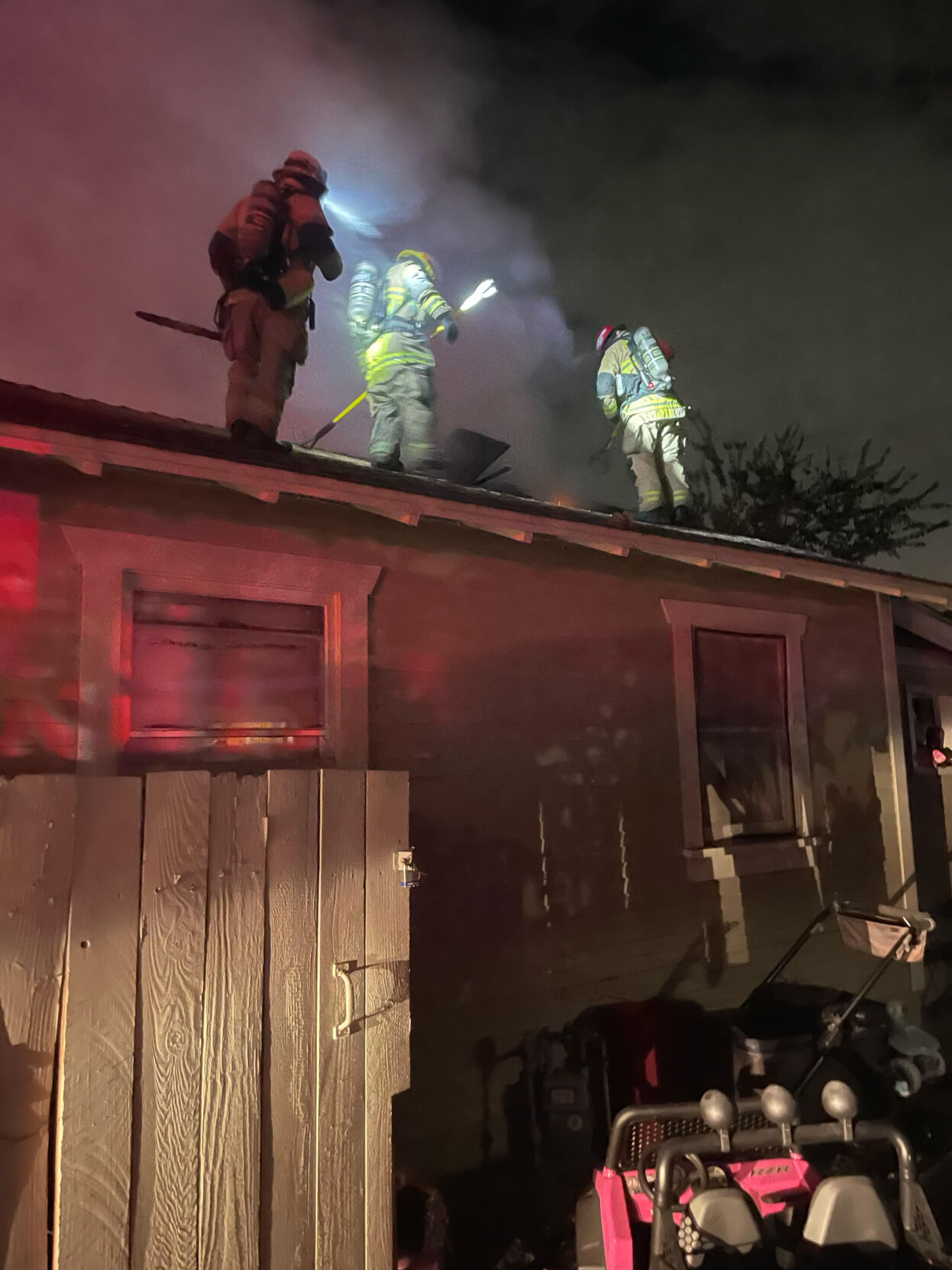 Three people are displaced by fire which damaged two homes in Upland ...