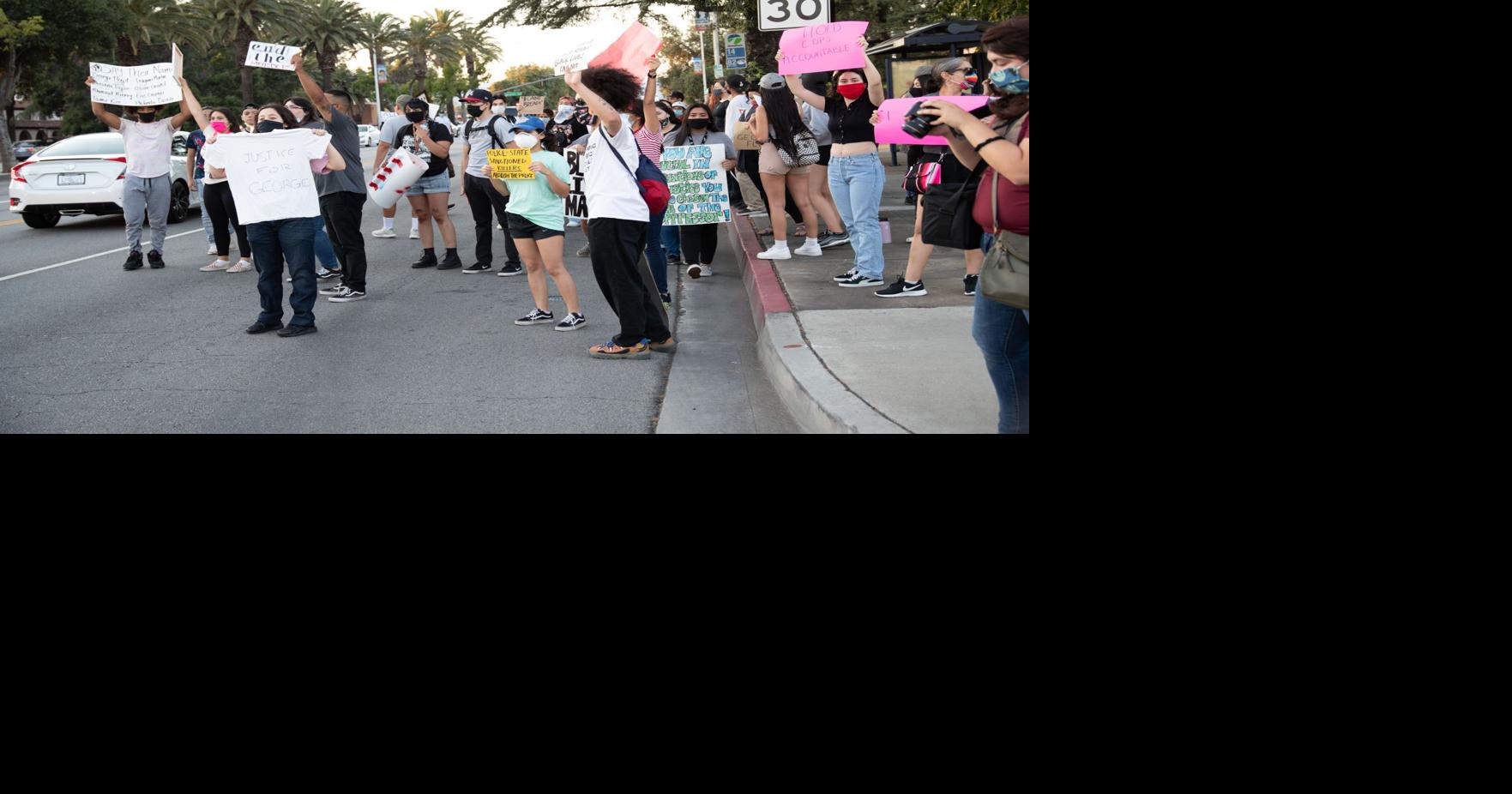 Protest erupts in downtown Fontana on May 28; nine persons are arrested ...