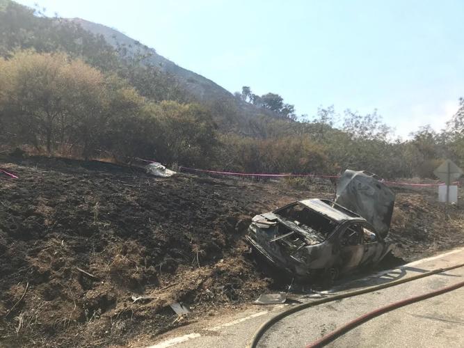 Vegetation fire caused by single-vehicle accident burns 35 acres in ...