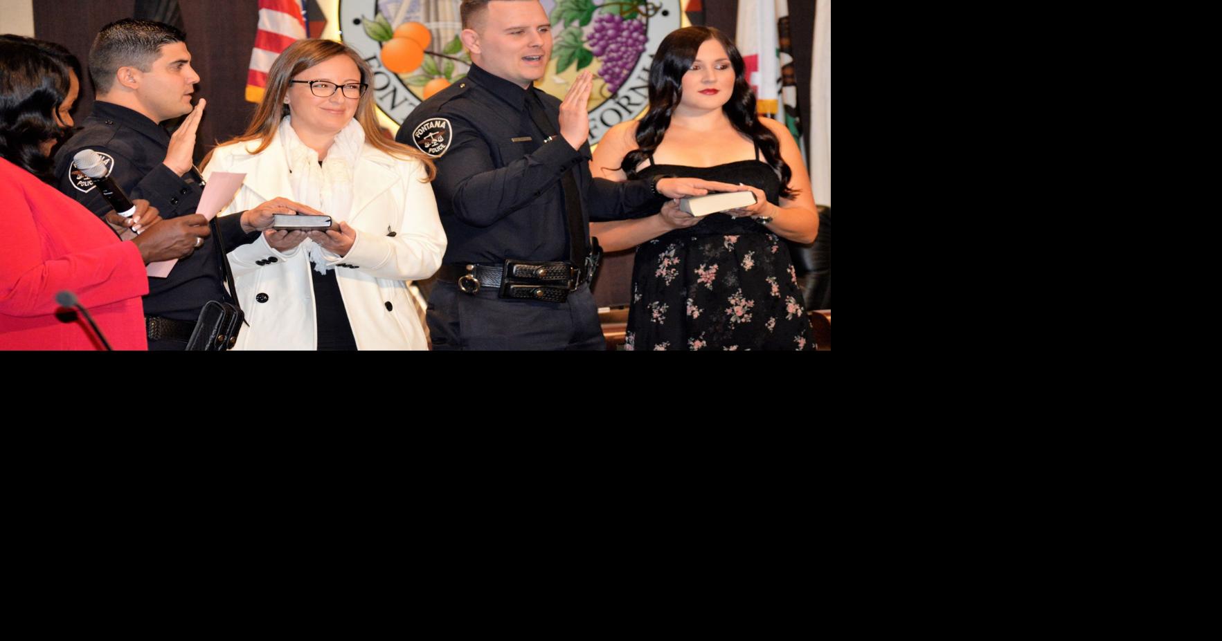 New Fontana Police Department officers are sworn in during City Council ...
