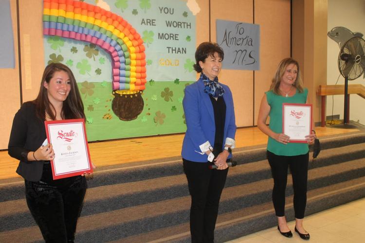 Two teachers at Almeria Middle School are honored by Sen. Leyva | News ...