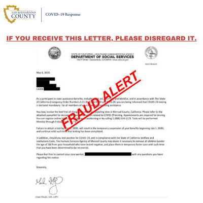 Officials give warning about fraudulent letter which threatens ...