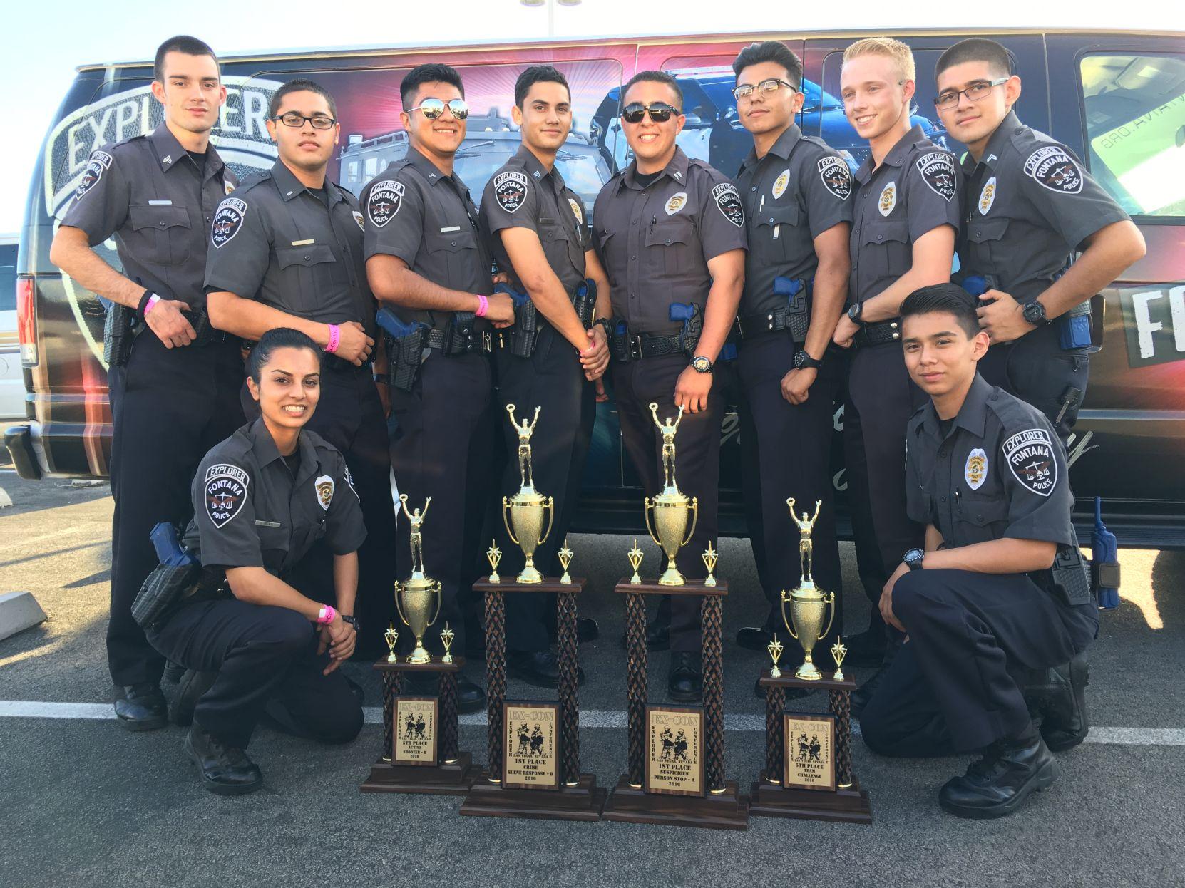 Fontana Police Explorers win four trophies in competition in Las Vegas ...