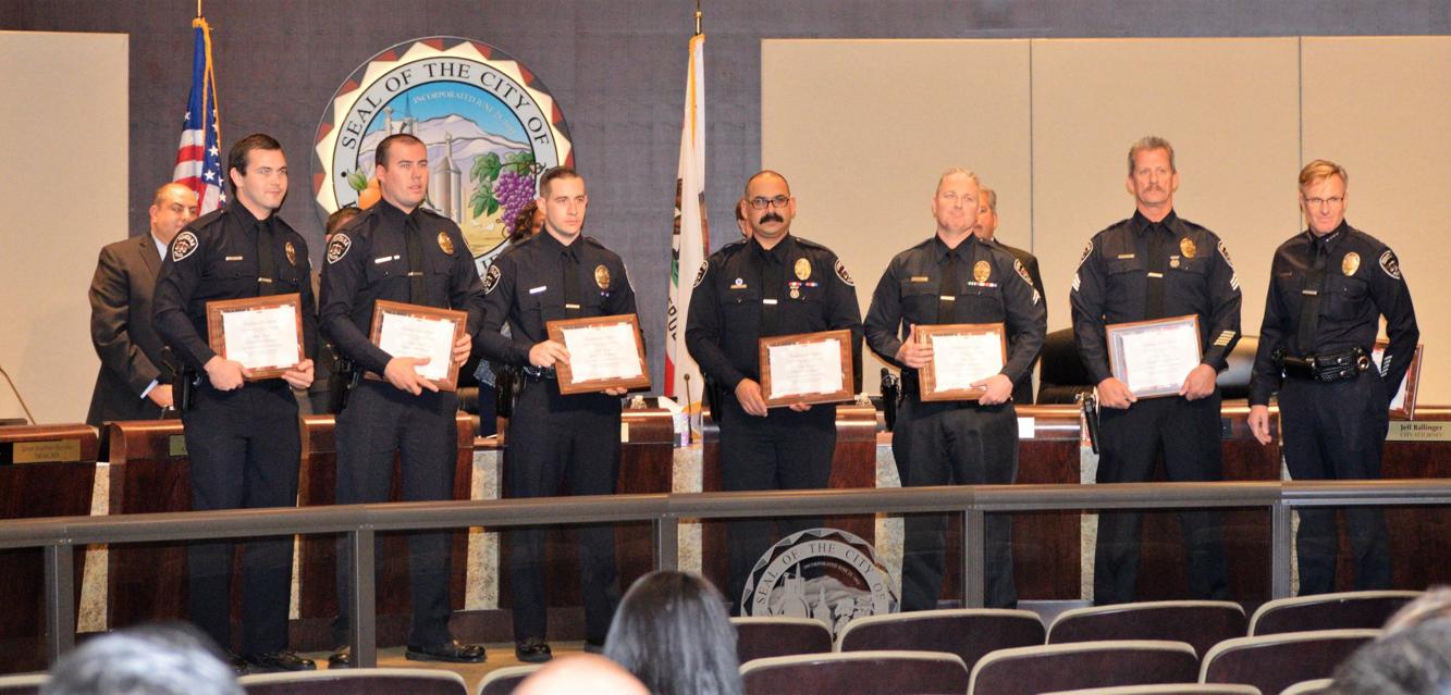 Fontana Police Department's Bike Unit members are honored at City ...
