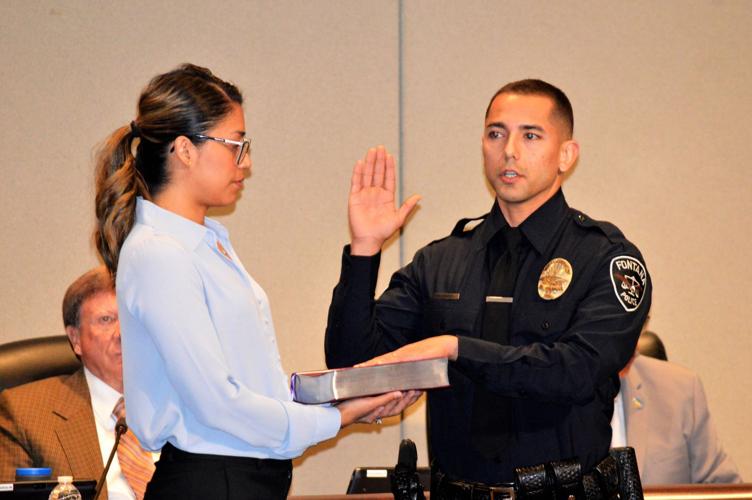 New Fontana Police Department officers are sworn in during City Council ...