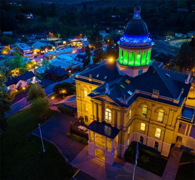 Historic Placer County Courthouse Lights Up Blue and Green | News ...