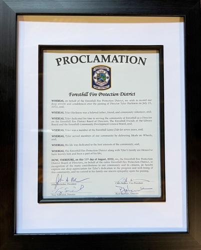 Tyler Harkness Honored by Foresthill Fire Protection District and ...