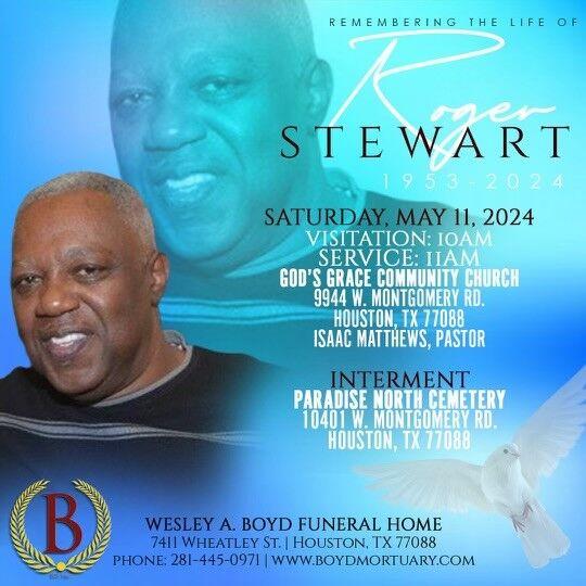 Obituary of Roger Stewart | Announcements | forwardtimes.com