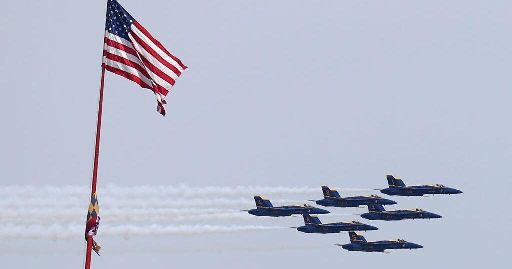 Photos: Blue Angels, Thunderbirds flyover DC, Baltimore, Atlanta to ...