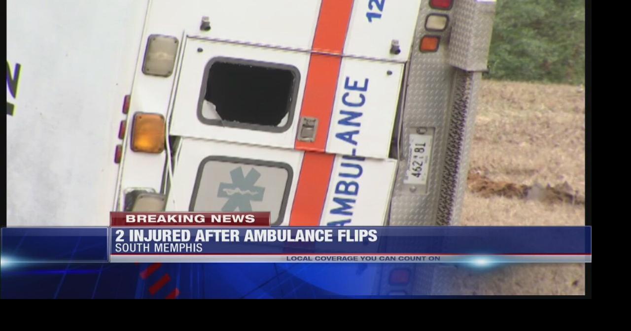 Two people transported to hospital after ambulance flips | News ...