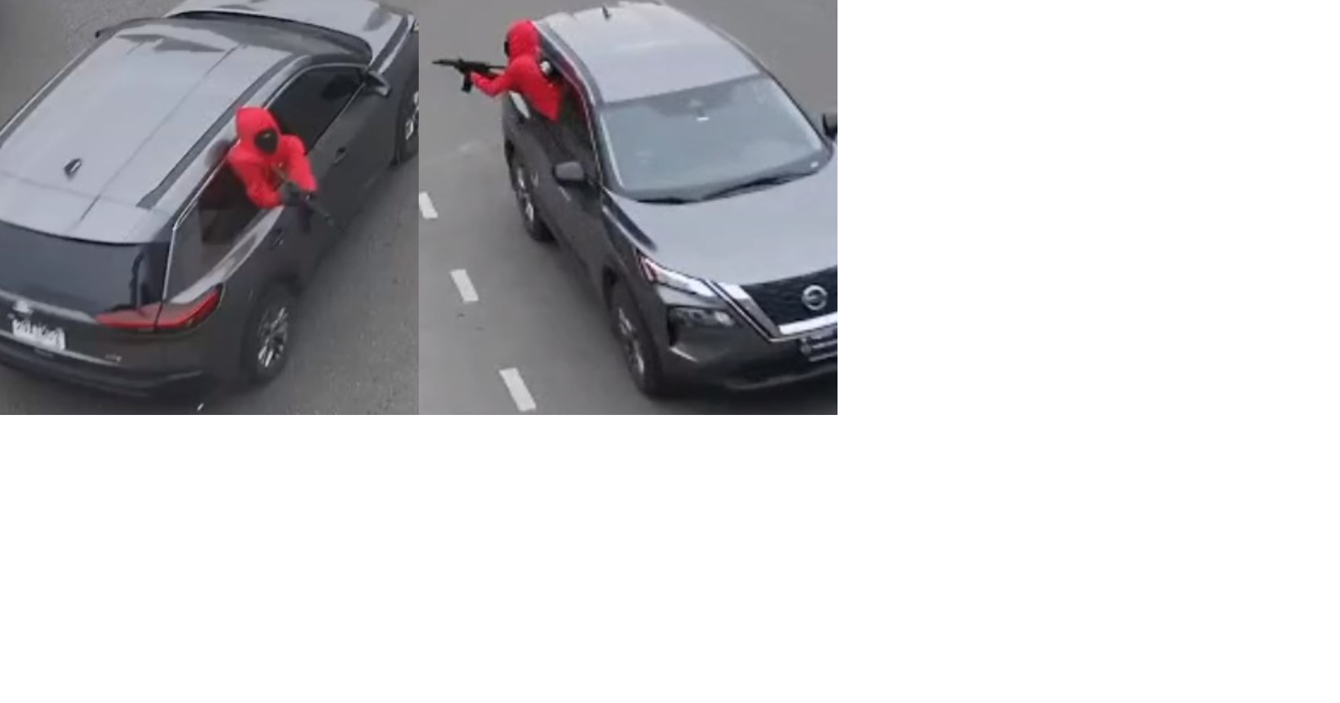 Man caught on camera shooting up home while hanging out car window ...