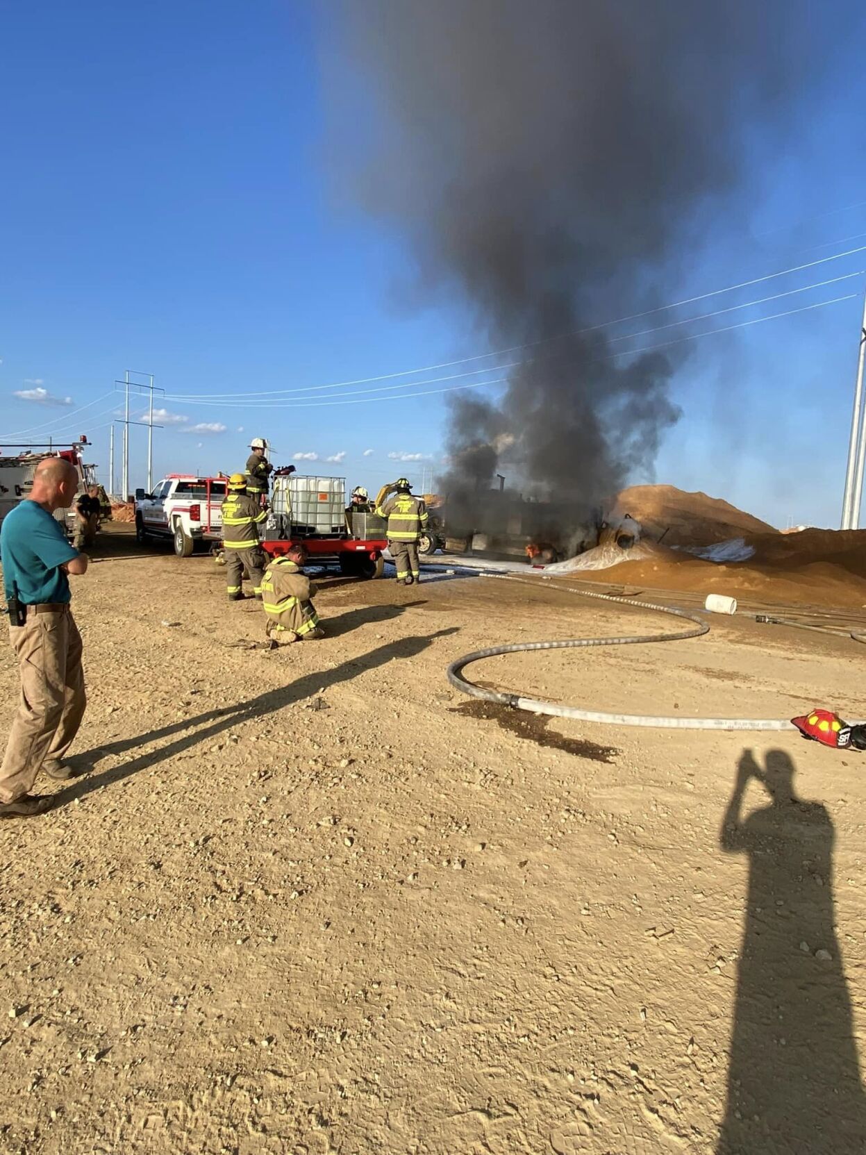 PHOTOS: Gas truck catches fire at Ford's Blue Oval City ...
