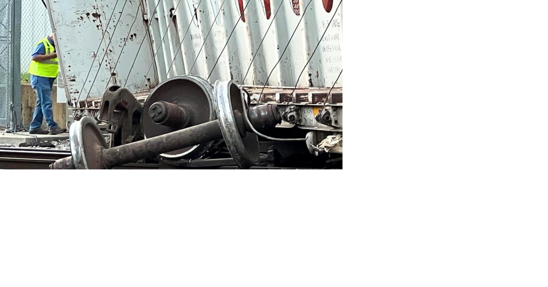 PHOTOS: Train's derailment leaves boxcars off the tracks, blocks ...