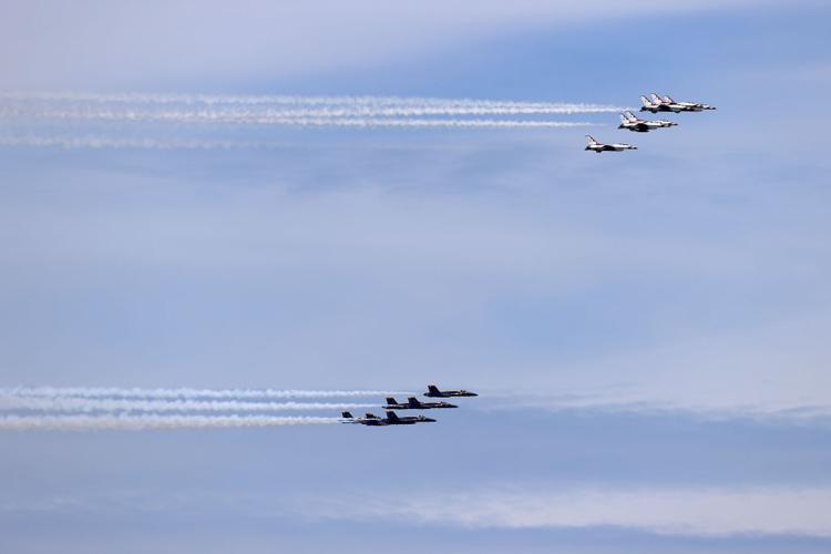 Photos: Blue Angels, Thunderbirds flyover DC, Baltimore, Atlanta to ...