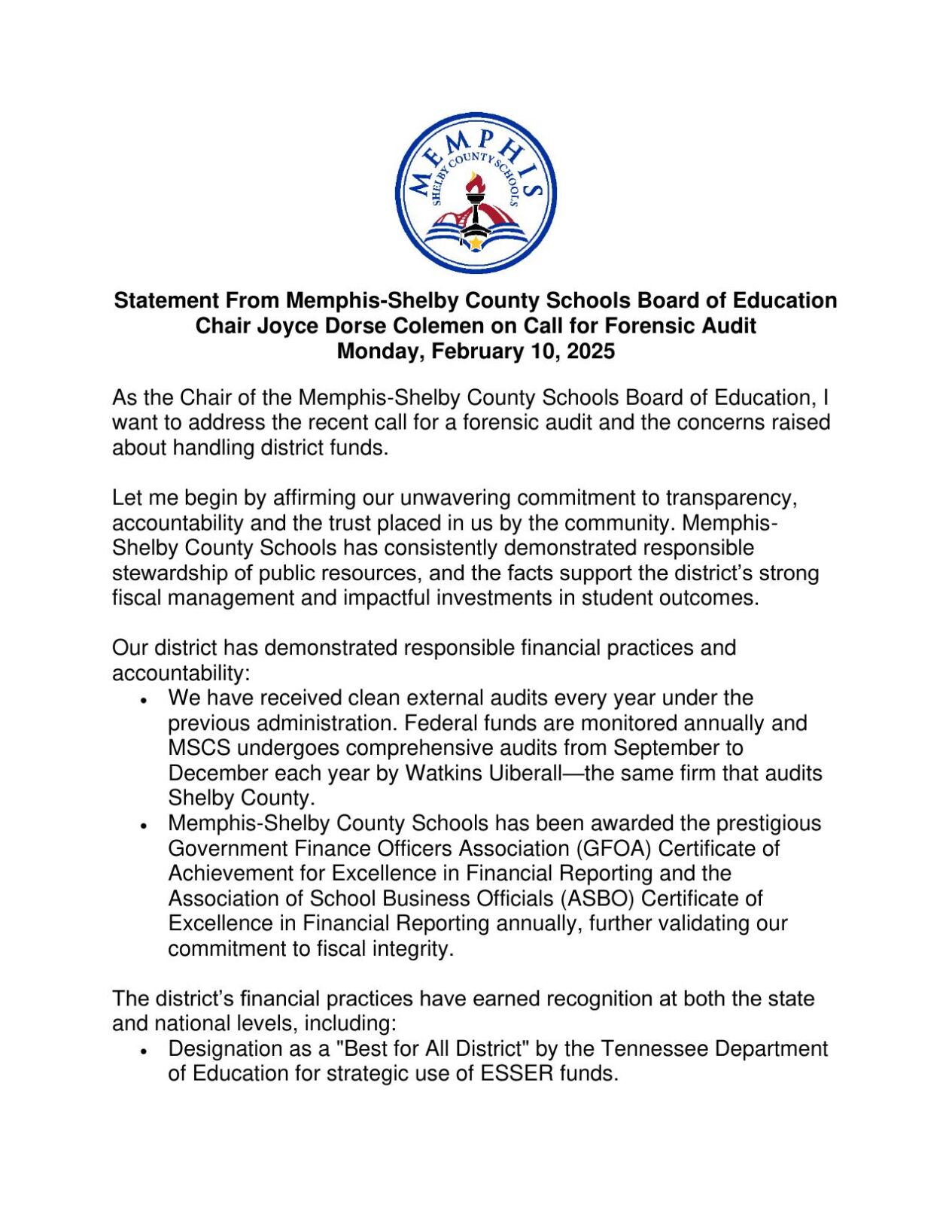 Shelby County Commissioners unanimously approves MSCS audit | Education ...