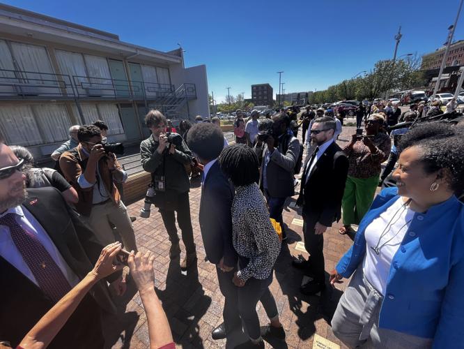 PHOTOS: Protest ahead of Justin J. Pearson reappointment ...