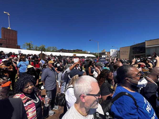 PHOTOS: Protest ahead of Justin J. Pearson reappointment ...