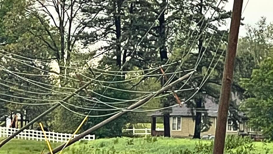 PHOTOS: Storms push down utility poles and trees in Fayette County ...